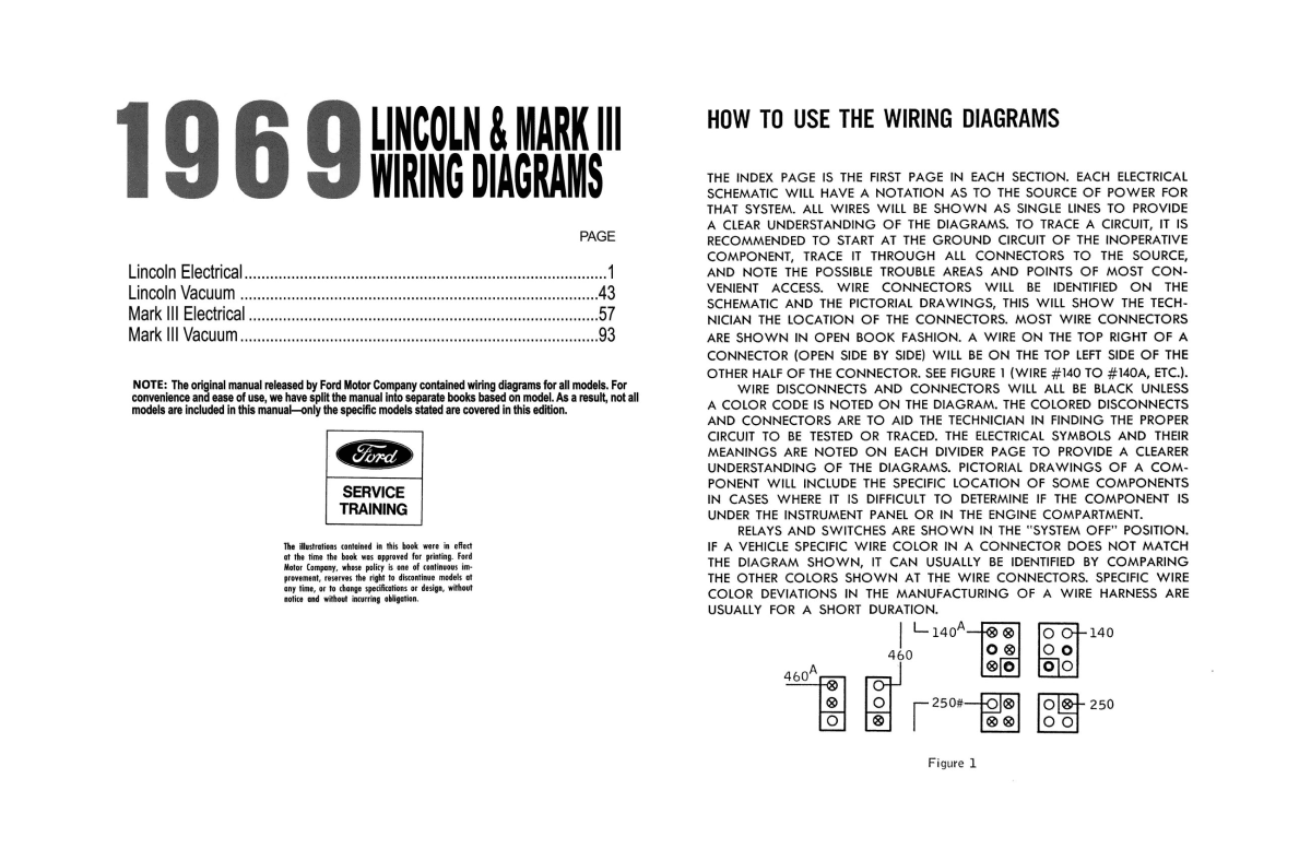 1969 Lincoln and Mark III Wiring and Vacuum Diagrams Manual | Malm Motors
