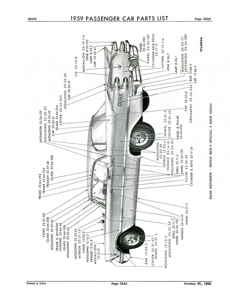 1959 Mopar Passenger Car Parts List | Malm Motors