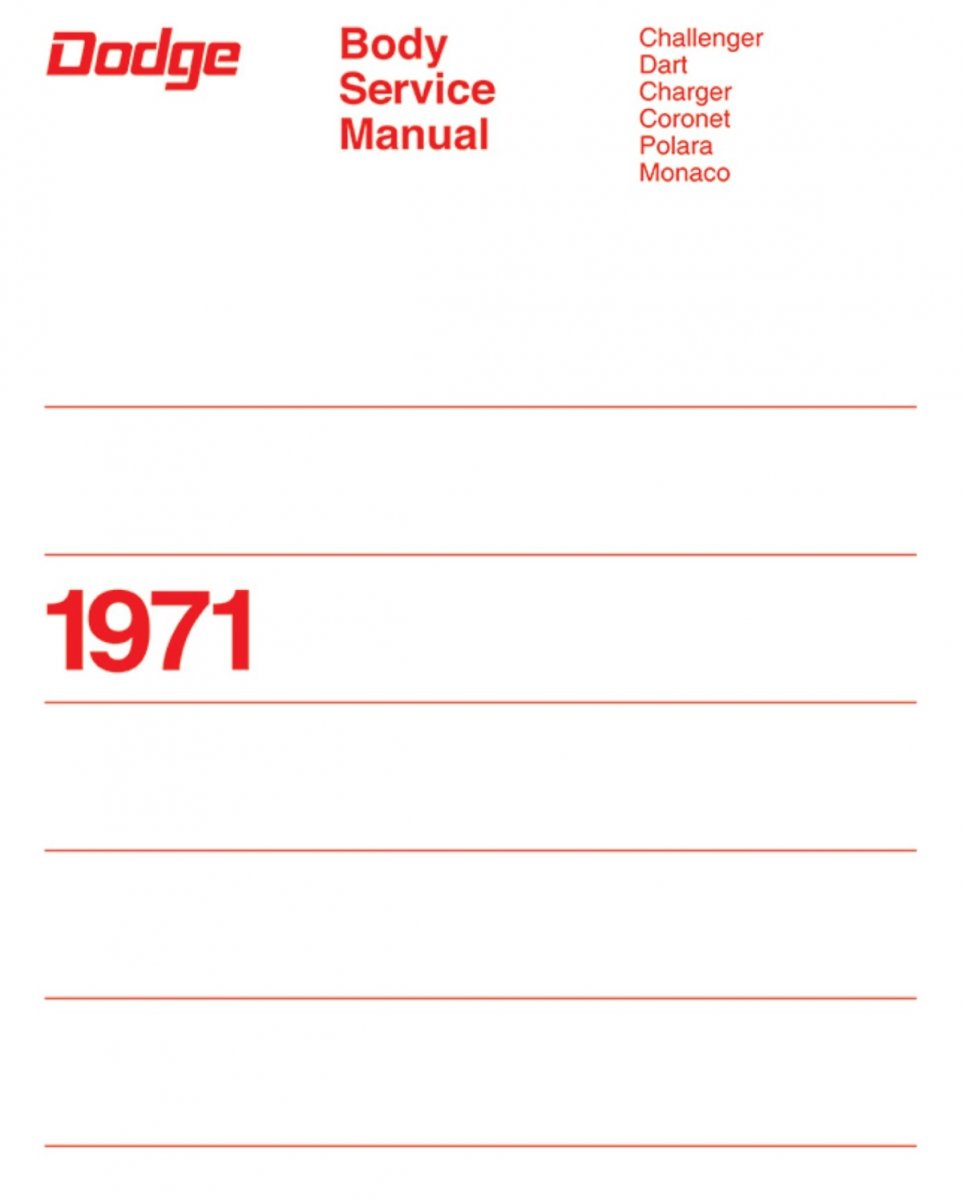 1971 Dodge Body Service Manual | Malm Motors